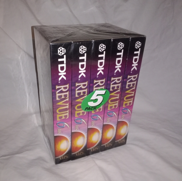 TDK | Media | Nos New Tdk Revue Vhs T2 Video Cassette Tapes 5 Pack ...